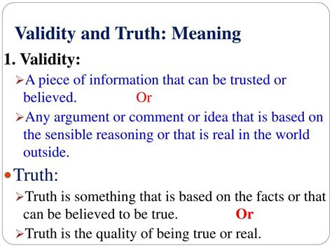 Ppt Validity And Truth Powerpoint Presentation Free Download Id 2733512