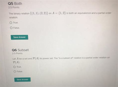 Solved Q5 Both 25 Points The Binary Relation 11 2