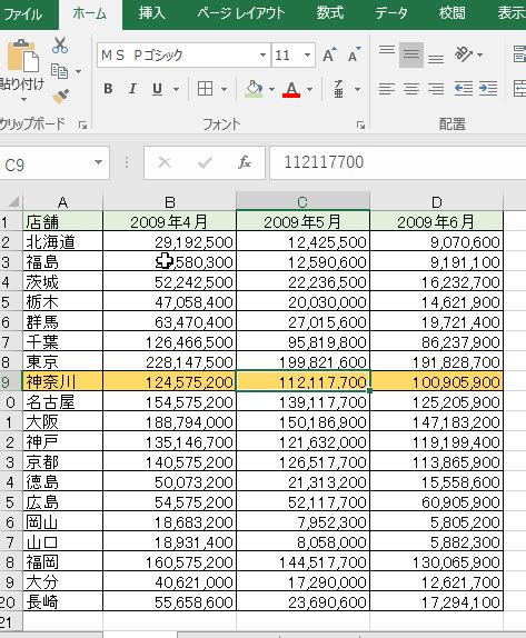 アクティブセル（選択しているセル）の行または列に色を付けるには Excel 2010 初心者のためのoffice講座