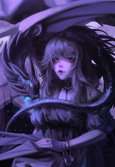 Anime Girl With Dragon