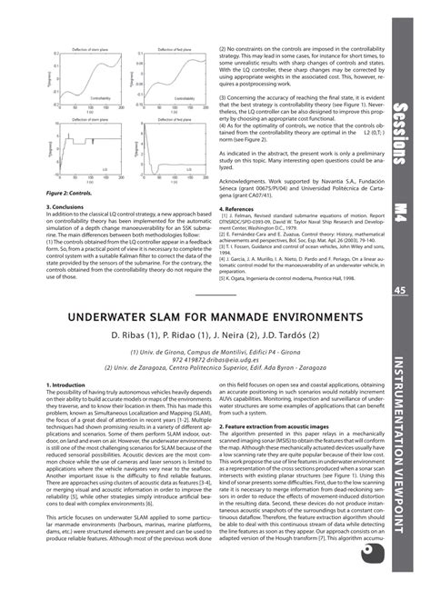 Pdf Underwater Slam For Manmade Environments