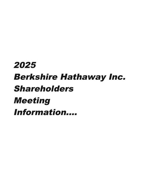 Berkshire Hathaway Inc 2025 Annual Materials