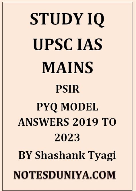 STUDY IQ UPSC IAS MAINS PSIR PYQ MODEL ANSWERS 2019 TO 2023