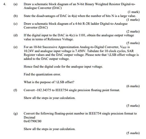 Solved A Draw A Schematic Block Diagram Of An N Bit Binary Weighted