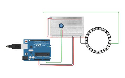 circuit design led controlled by potentiometer tinkercad