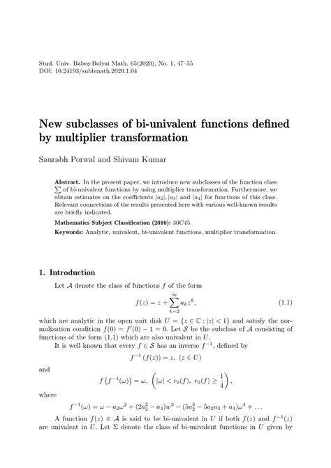 PDF New Subclasses Of Bi Univalent Functions Defined By Multiplier Transformation