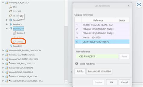 Solved Extrude Feature Wont Update When Moving The Refer Ptc Community
