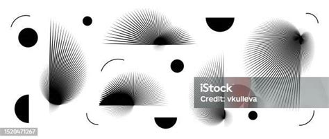 추상적인 검은색 곡선 뾰족한 요소가 설정되었습니다 방사형 나선형 스포크 개체 컬렉션입니다 얇은 가시 반원과 원 모양 포스터 콜라주 배너를 위한 각진 햇살 번들 아크 벡터 팩