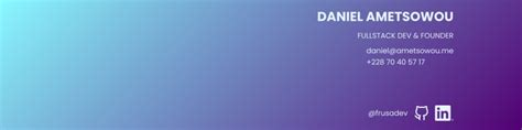 Daniel Ametsowou Fullstack Web Developer And Entrepreneur 🔸 Founder Of