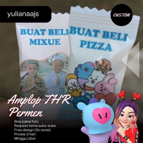 Jual Amplop Thr Lebaran Idul Fitri Bentuk Permen Custom Bisa Pakai Foto Shopee Indonesia
