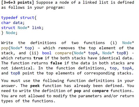Solved 363 Points Suppose A Node Of A Linked List Is
