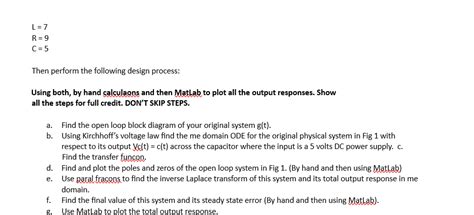 Solved Consider The Open Loop Block Diagram In Fig 1 ﻿as The