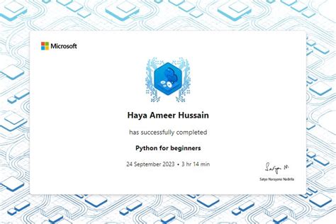 haya ameer hussain on linkedin python for beginners microsoft