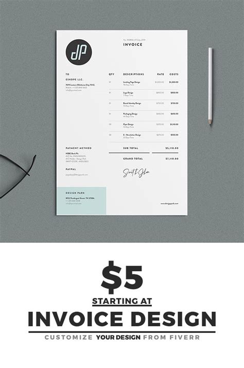 Invoice Template Ai Eps Psd Artofit