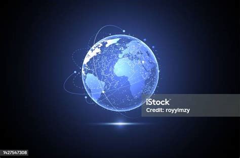 글로벌 네트워크 연결 글로벌 비즈니스의 세계지도 지점 및 라인 구성 개념 벡터 일러스트레이션 3차원 형태에 대한 스톡 벡터 아트 및 기타 이미지 Istock