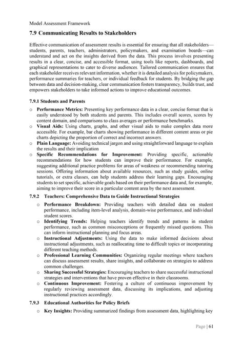 Model Assessment Framework Inter Boards Coordination Commission Ibcc