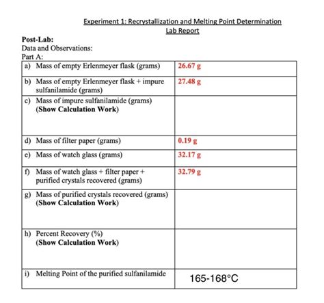 solved experiment 1 recrystallization and melting point
