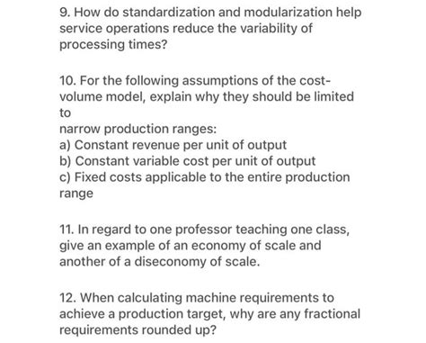 Solved 9 How Do Standardization And Modularization Help
