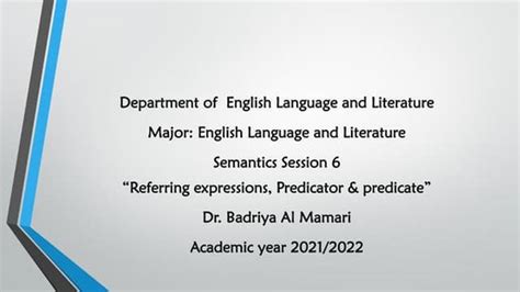Semantics Predicate Predicators And Degree Of Predicate Pptx