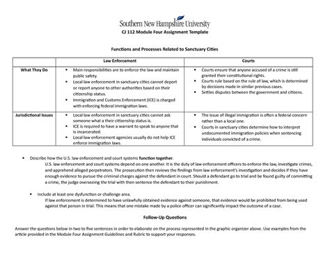 CJ 112 Module Four Assignment 10 CJ 112 Module Four Assignment Template Functions And