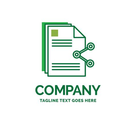 Content Files Sharing Share Document Flat Business Logo Template Creative Green Brand Name