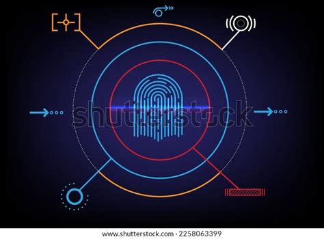 Fingerprint Scan Hightech Inspection Technology Abstract Stock Vector Royalty Free 2258063399