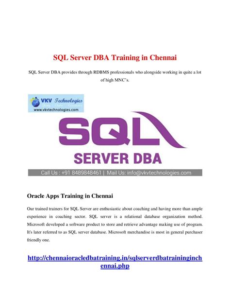 Ppt Sql Server Dba Training In Chennai Powerpoint Presentation Free