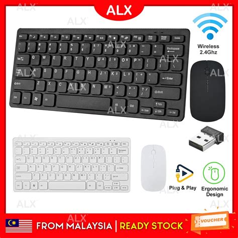 Alx Ultra Thin Wireless 2 4ghz Mouse Keyboard Usb Combo Set Portable For Desktop Laptop Pc