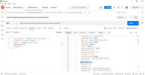 api issue with priority postman freshservice freshworks community