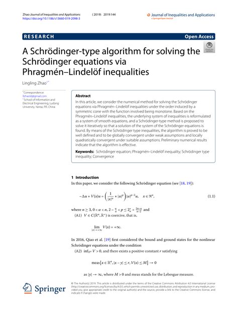 pdf a schrödinger type algorithm for solving the schrödinger