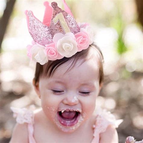 Verjaardagskroon 1 Jaar Verjaardagshoed 1e Verjaardag Thema Roosjes Feesthoedje