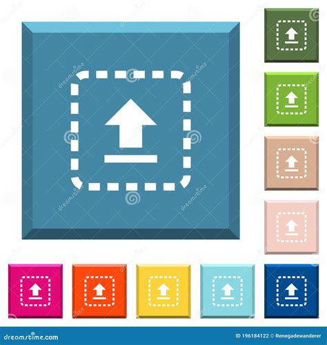 Drag To Upload White Icons On Edged Square Buttons Stock Vector Illustration Of Computer