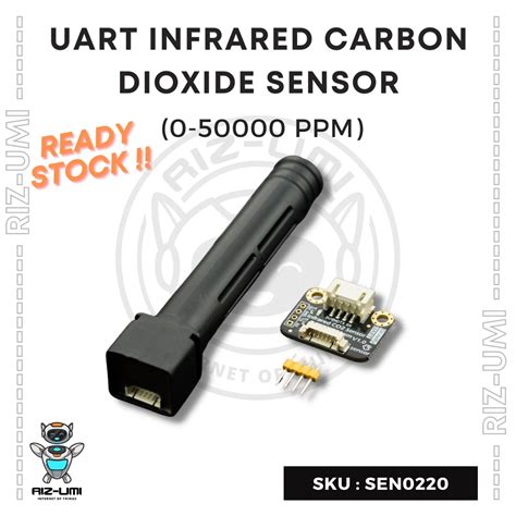 Jual Dfrobot Gravity Uart Infrared Co2 Sensor 0 50000ppm Shopee