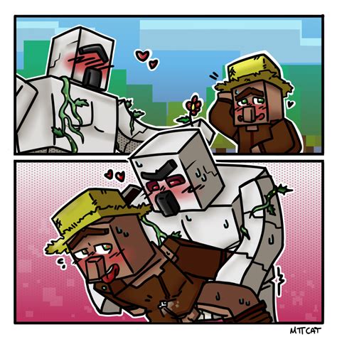 Rule 34 Anal Anthro Blush Clothing Duo Flower Gay Golem Minecraft Green Eyes Handjob Handjob