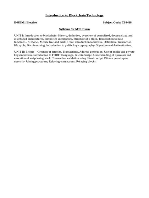 Blockchain Syllabus For Mt1 Pdf Pdf