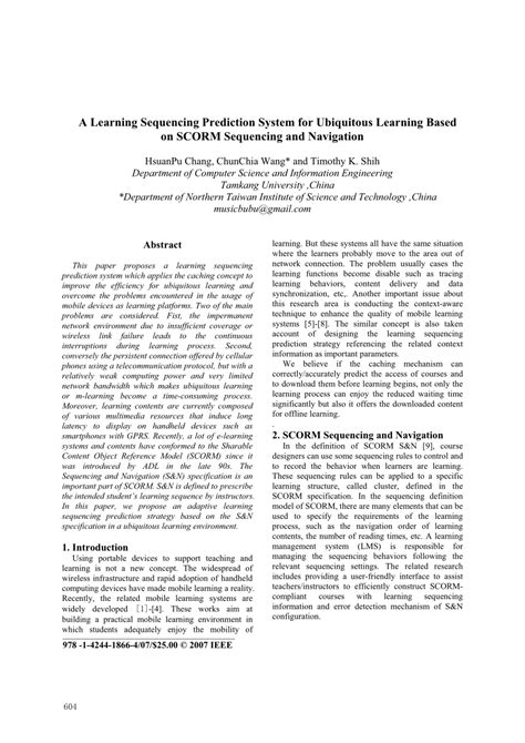 Pdf A Learning Sequencing Prediction System For Ubiquitous Learning