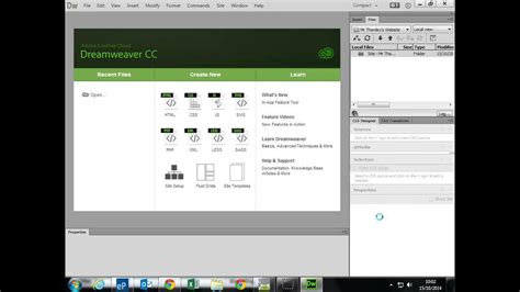 Dreamweaver Cc Create Site And Insert Table And Image Youtube