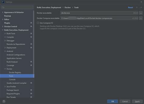 Error Using Intellijs Docker Services When Using Docker Daemon In Wsl