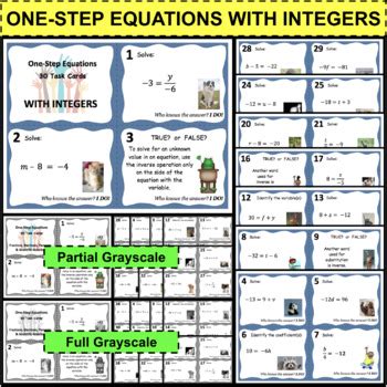 ONE STEP EQUATIONS 1 Step Solving BUNDLE PDF Google Docs TpT
