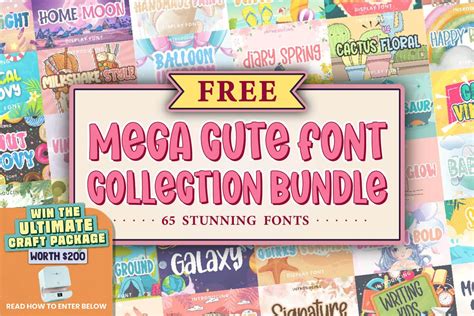 免费获取字体包 Mega Cute Font Collection Bundle Windows、macos 780→0 反斗限免