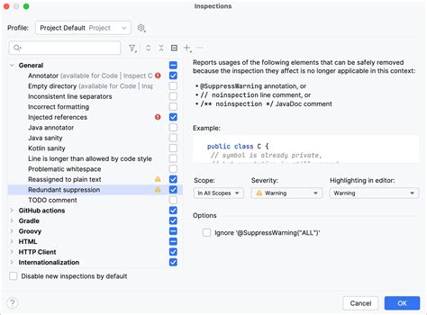 Code Inspections Intellij Idea Documentation