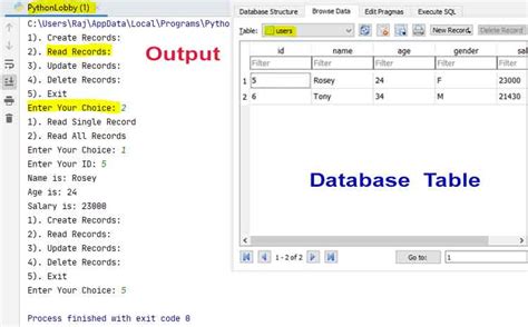 Crud Operation In Database In Python Using Sqlite