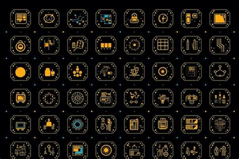 Premium Photo Iot Ai Big Data Microchip Vector Icon Set Internet Of Things Artificial