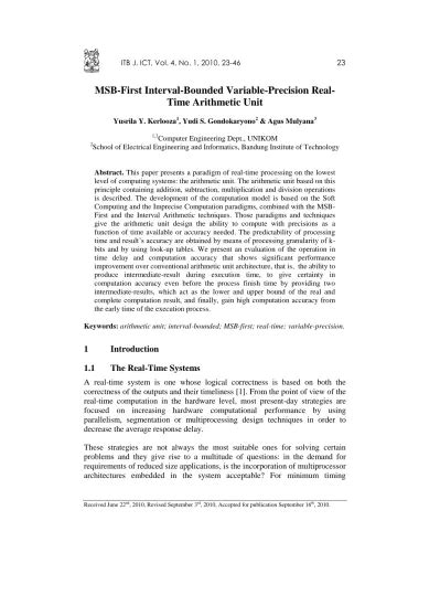 view of msb first interval bounded variable precision realtime
