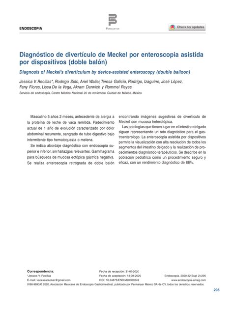 Pdf Diagnosis Of Meckels Diverticulum By Device Assisted Enteroscopy Double Balloon