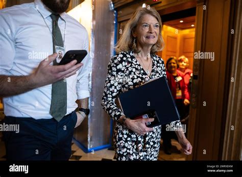 Sen Lisa Murkowski R Alaska Speaks With Reporters As She Departs A Vote At The U S Capitol