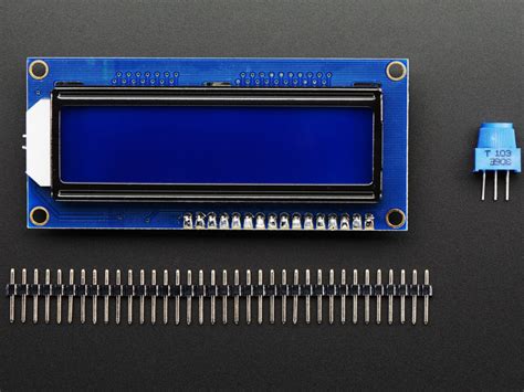 Assembled Standard LCD 16x2 Extras White On Blue Kiwi Electronics