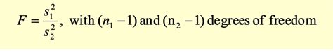F Test Test For The Differences Between Two Population Variances