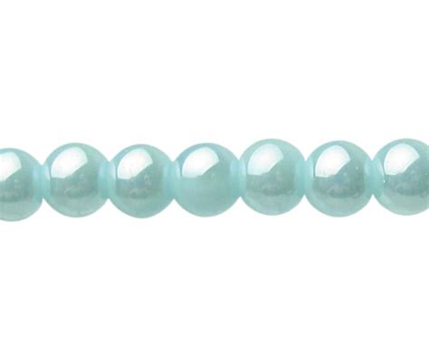 Sky Blue Ab Glass Round Beads Approx 6mm Strand My Beads