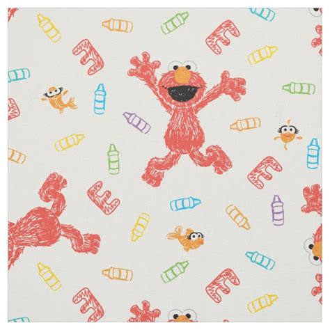 Sesame Street Elmo And Tango Pattern Fabric Zazzle